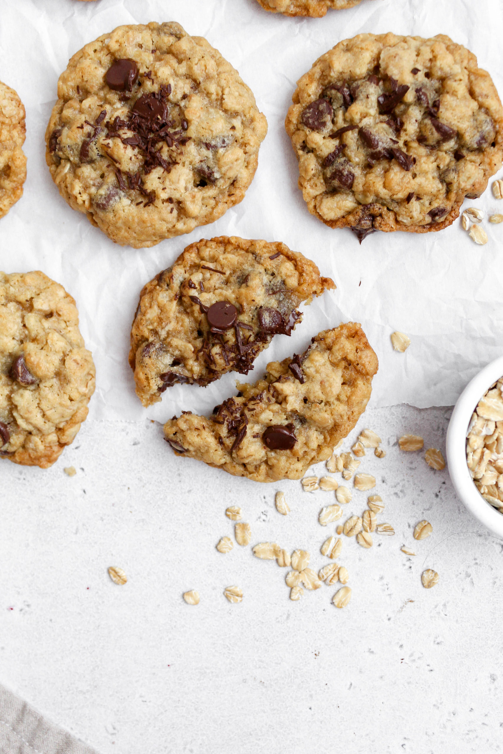 Soft and Chewy Oatmeal Chocolate Chip Cookies - Tasty Treat Pantry