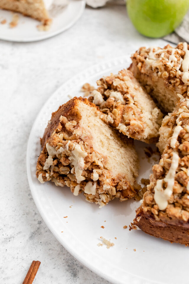 Cinnamon Apple Crumb Cake With Maple Glaze - Tasty Treat Pantry